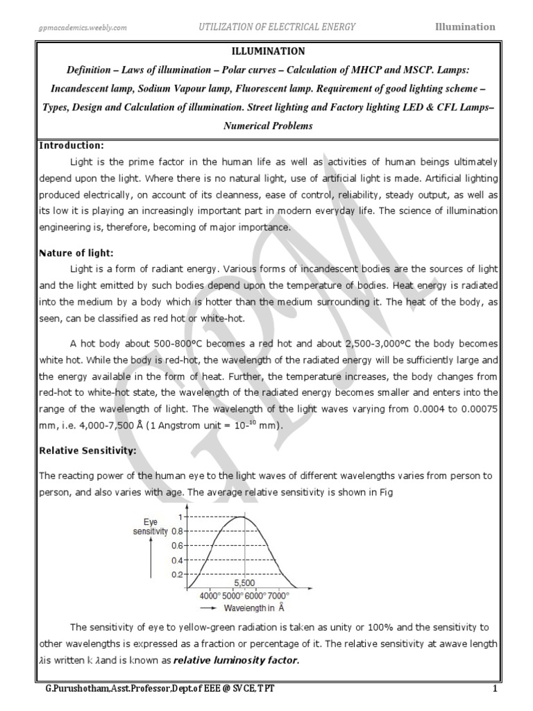 Uee I PDF | PDF | Incandescent Light Bulb | Fluorescent Lamp