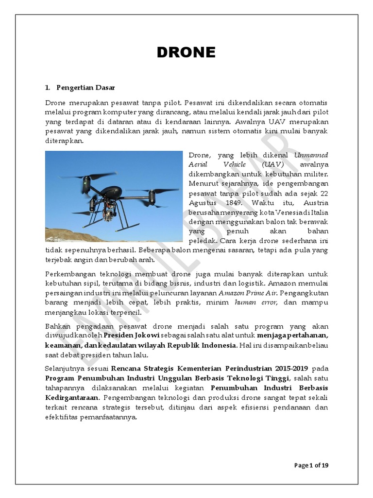 Sejarah dan Aplikasi Drone Modern | PDF
