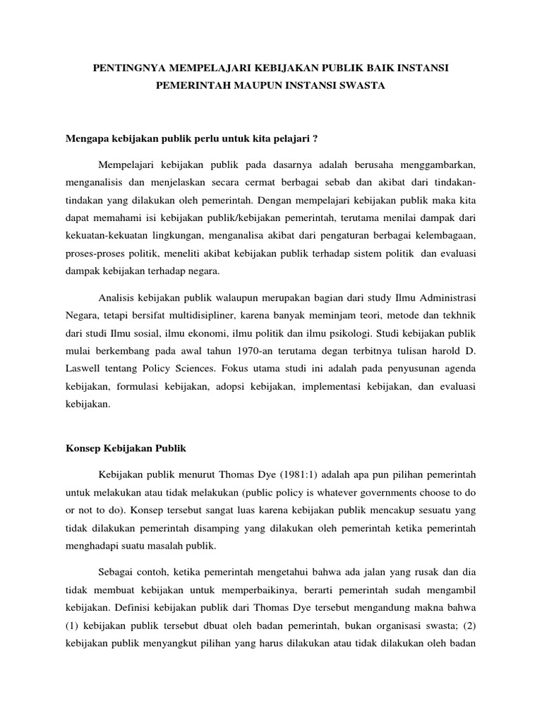 Implementasi Kebijakan Publik | PDF