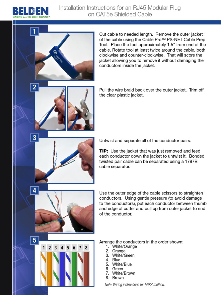 RJ45-Installation CAT5 Shielded | PDF | Electrical Connector | Equipment