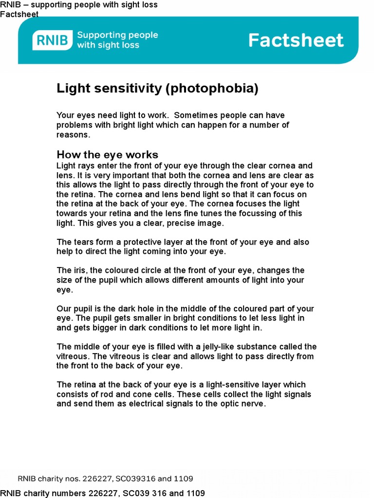Understanding Light Sensitivity (Photophobia) | PDF | Sunglasses | Eye