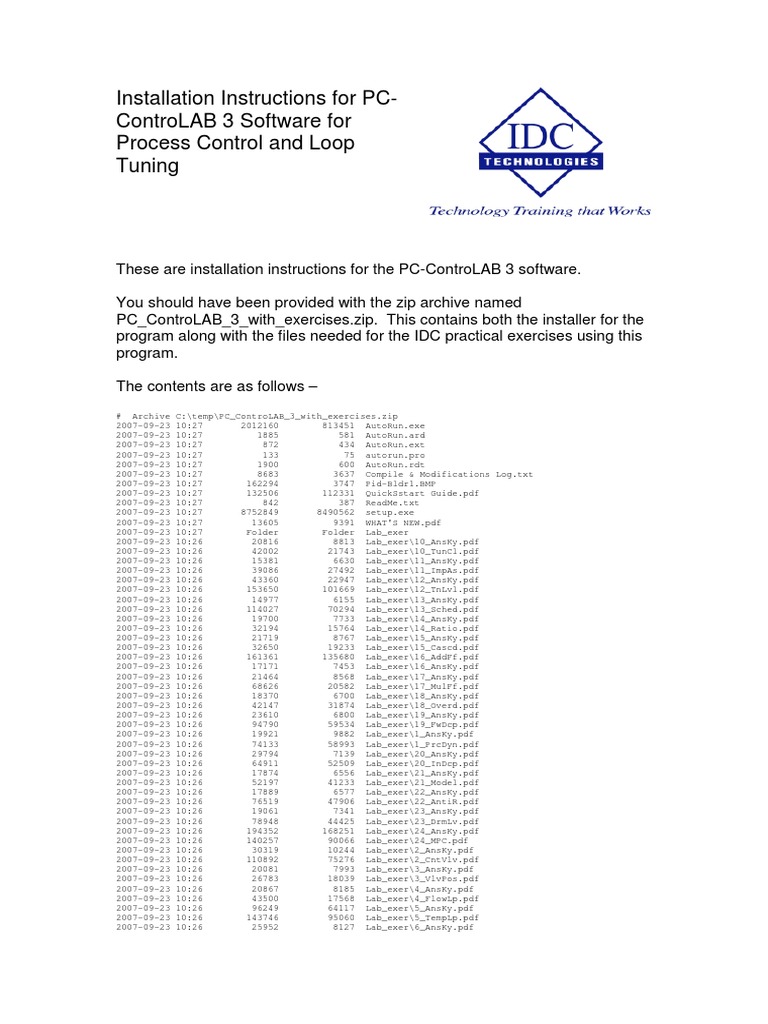 Installation Instructions For PC-ControLAB 3 Software | PDF | Zip (File Format) | Computing ...