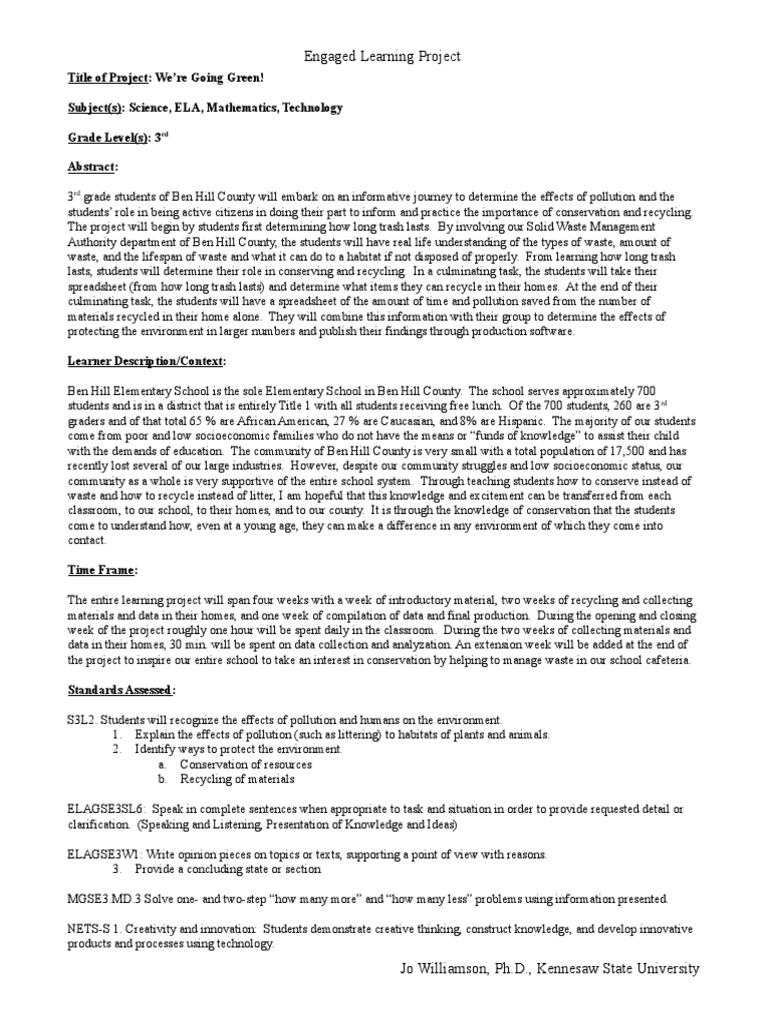 Itec 7400 El Draft Template Su2013 | PDF | Waste | Recycling