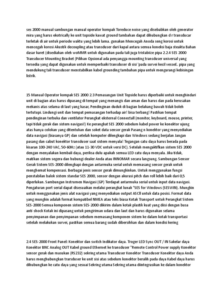 Ses 2000 Manual | PDF