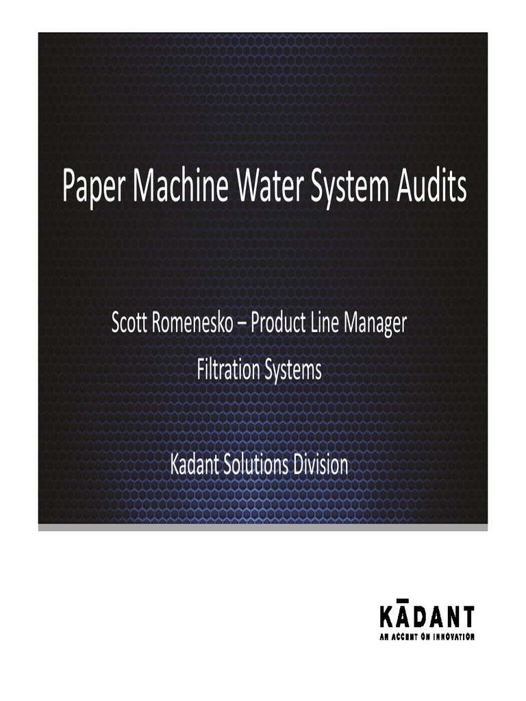 Paper Machine Water System Audits Optimized | PDF | Pulp (Paper) | Paper