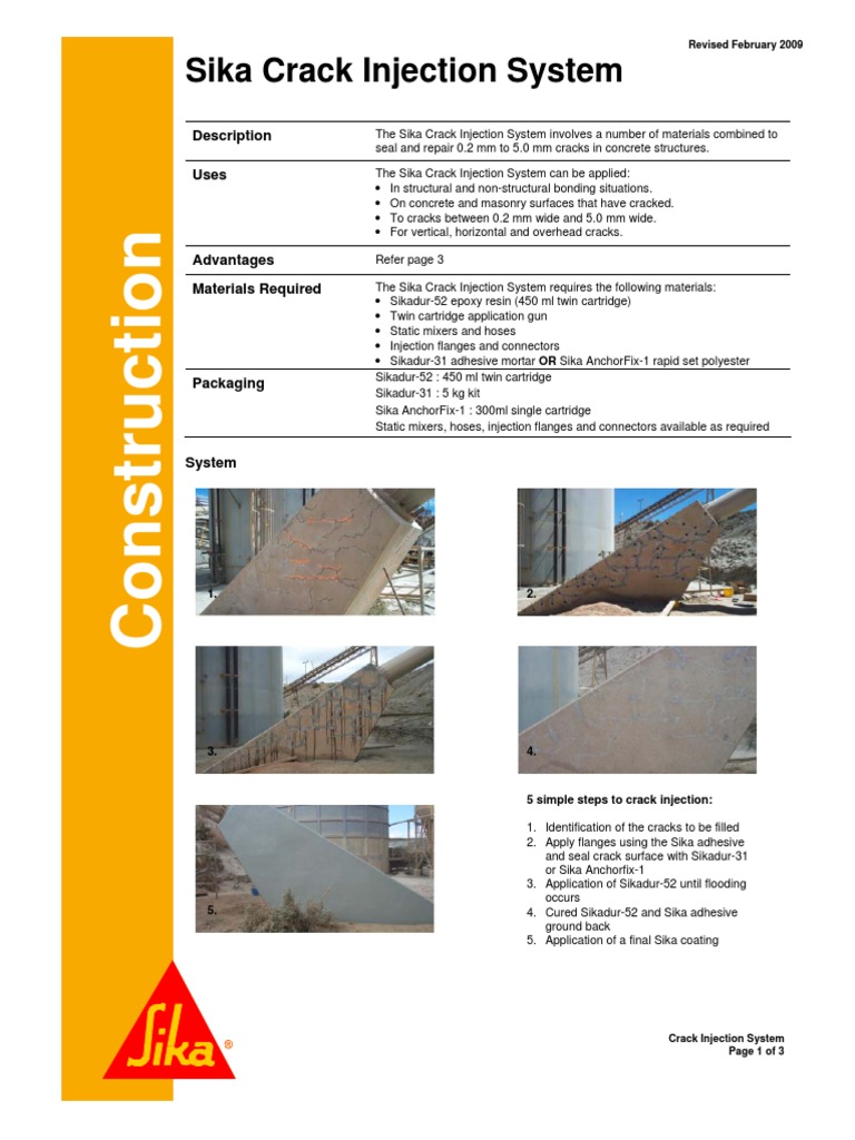 Sika Crack Injection - 618 | PDF | Adhesive | Epoxy