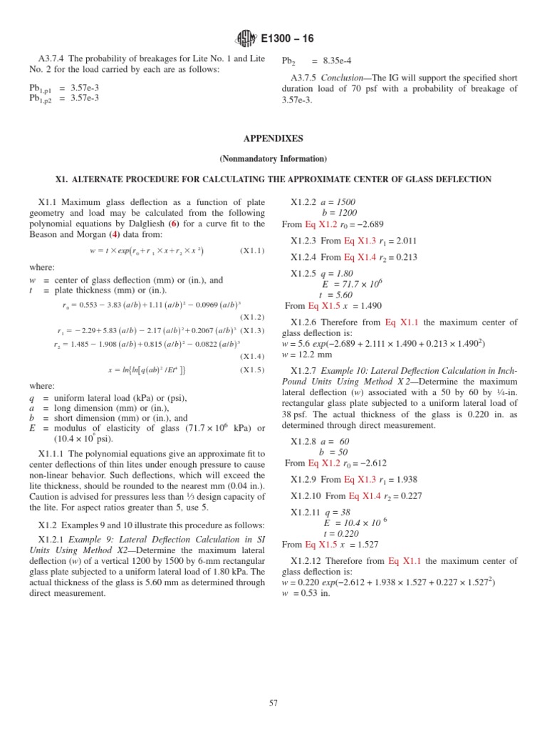 Astm E1300-16 X1 | PDF | Pressure | Mechanical Engineering