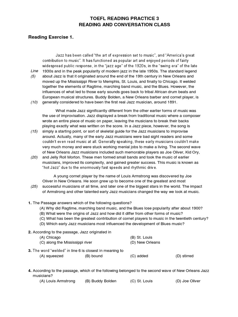 TOEFL Reading Practice 3. | PDF | Moon | Jazz