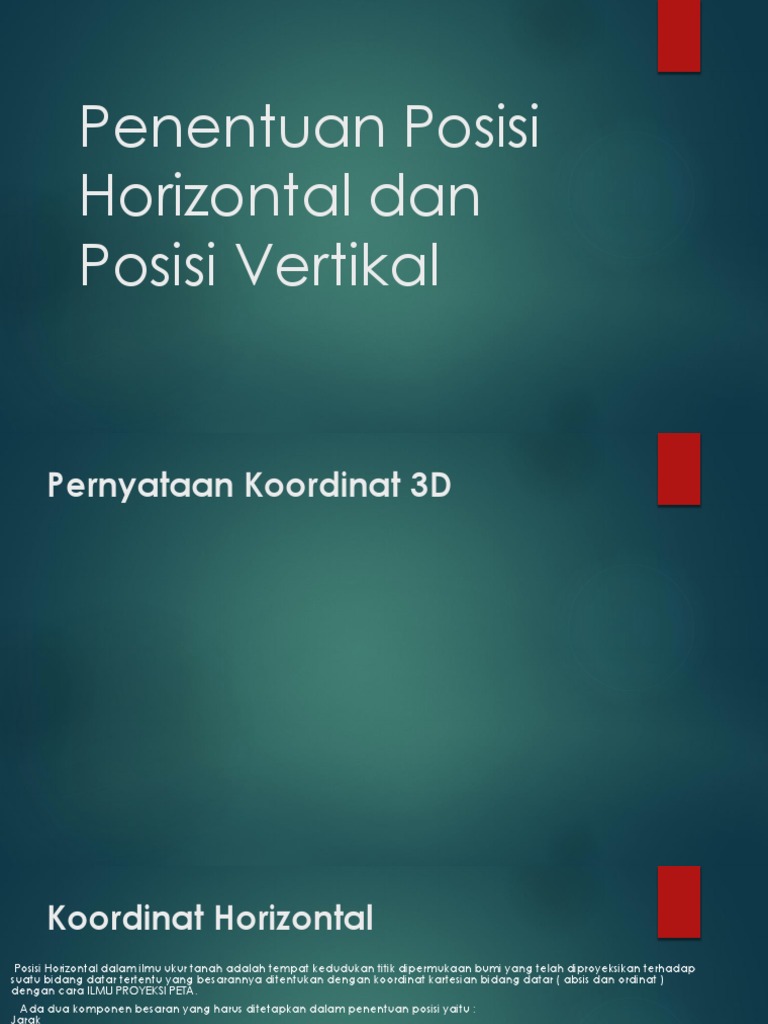 Penentuan Posisi Horizontal Dan Posisi Vertikal | PDF