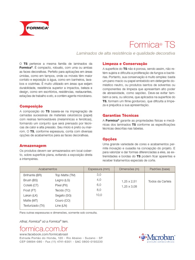 Formica TS PDF | PDF | Materiais | Science