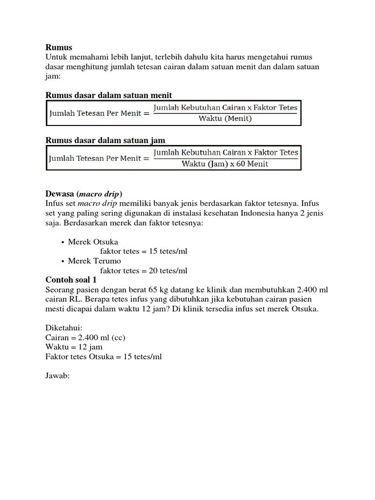Rumus Cairan Infus | PDF