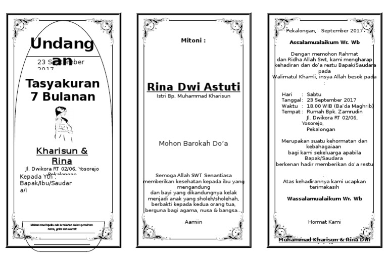 Undangan Mitoni | PDF