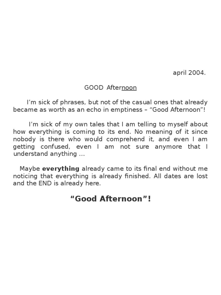 Good Afternoon Letter Good Afternoon Images