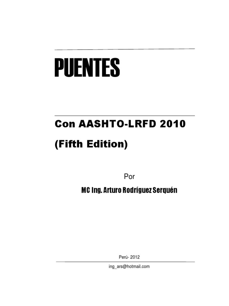 Diseño De Puentes Con Aashto Lrfd 2010 Pdf Puente La Carretera