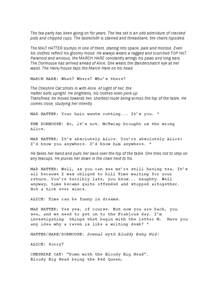 Tea Party | PDF | Lewis Carroll | Works