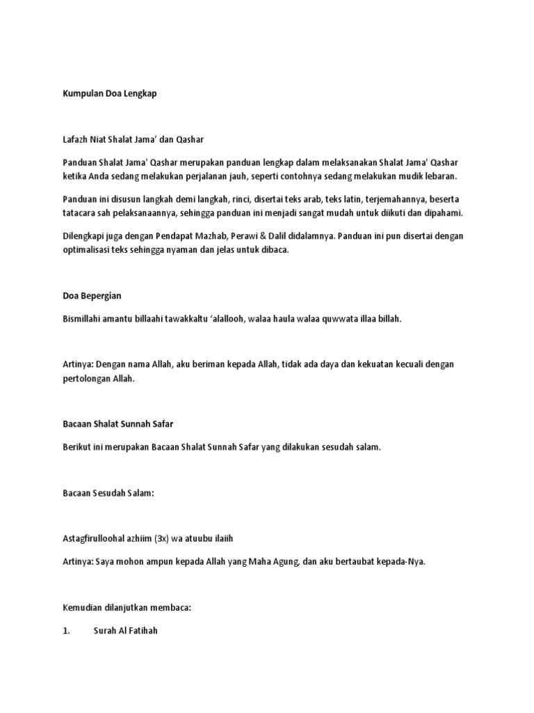 Kumpulan Doa Lengkap | PDF
