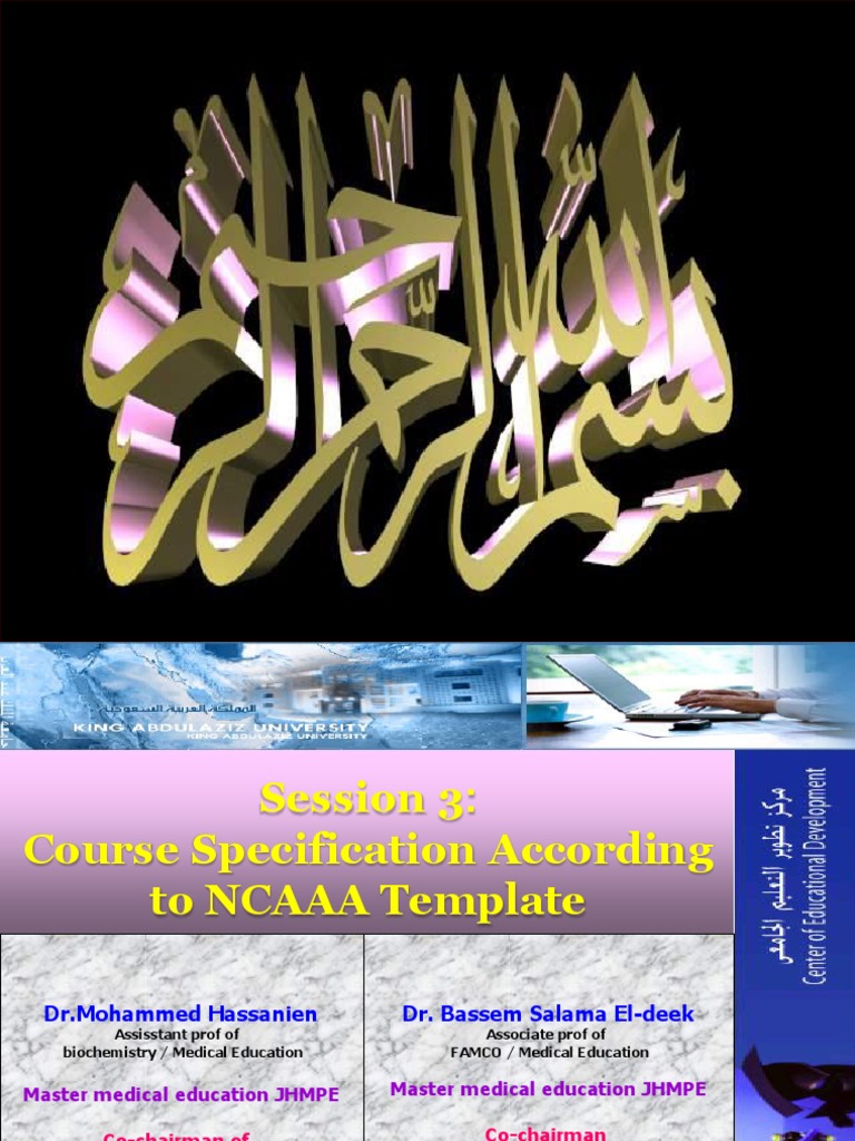 Course Specification On NCAAA Template Lecture 3 | PDF | Educational ...