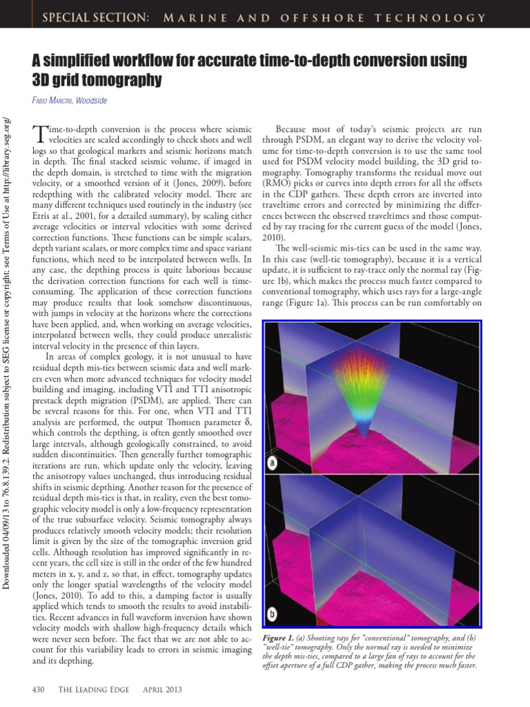 A Simplfied Workflow For Accurate Time-To-Depth Conversion | PDF ...