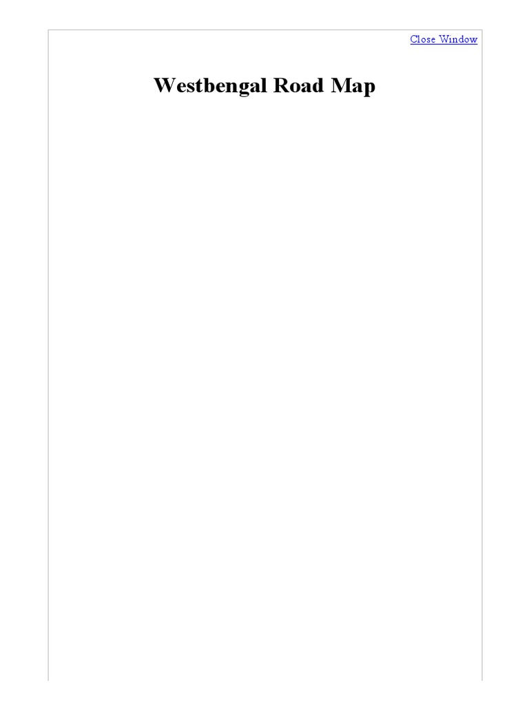 West Bengal Road Map Guide | PDF