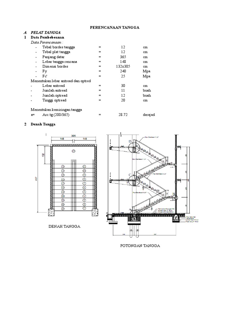 Desain Struktur Tangga dan Bordes | PDF