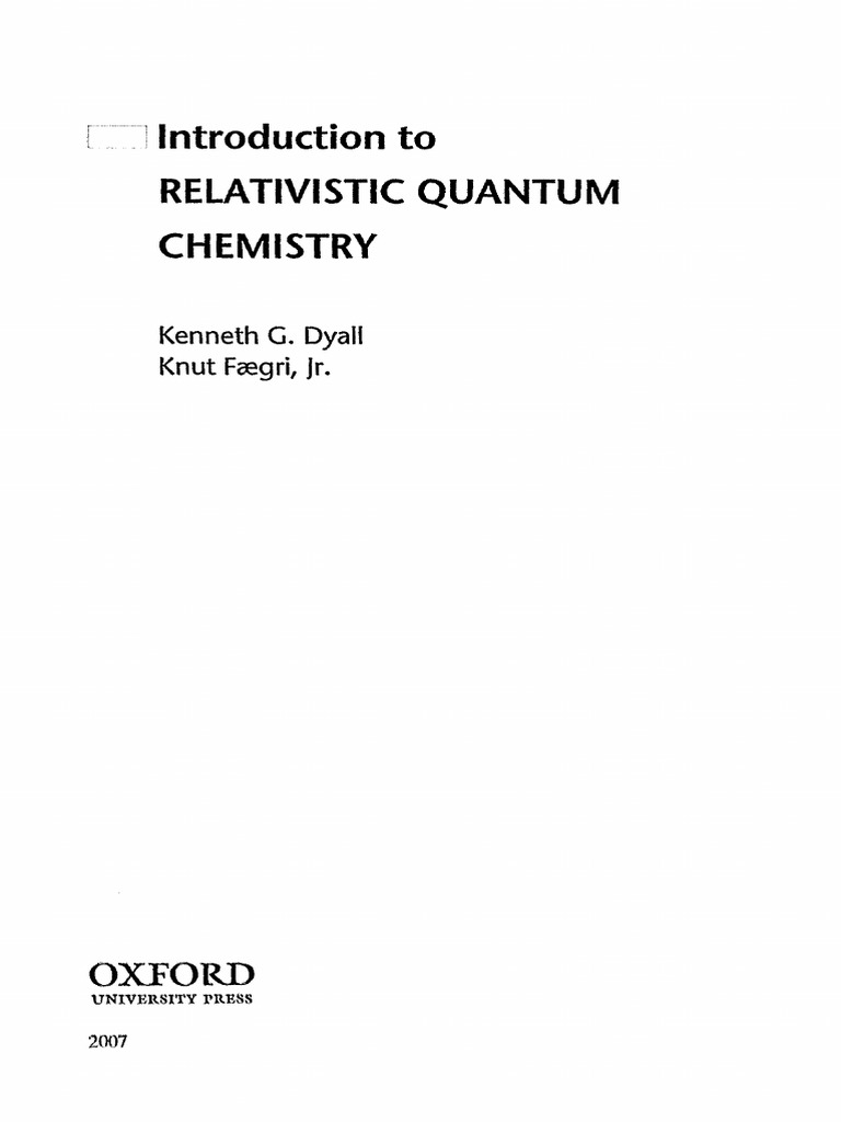 Introduction to Relativistic Quantum Chemistry | PDF | Special ...