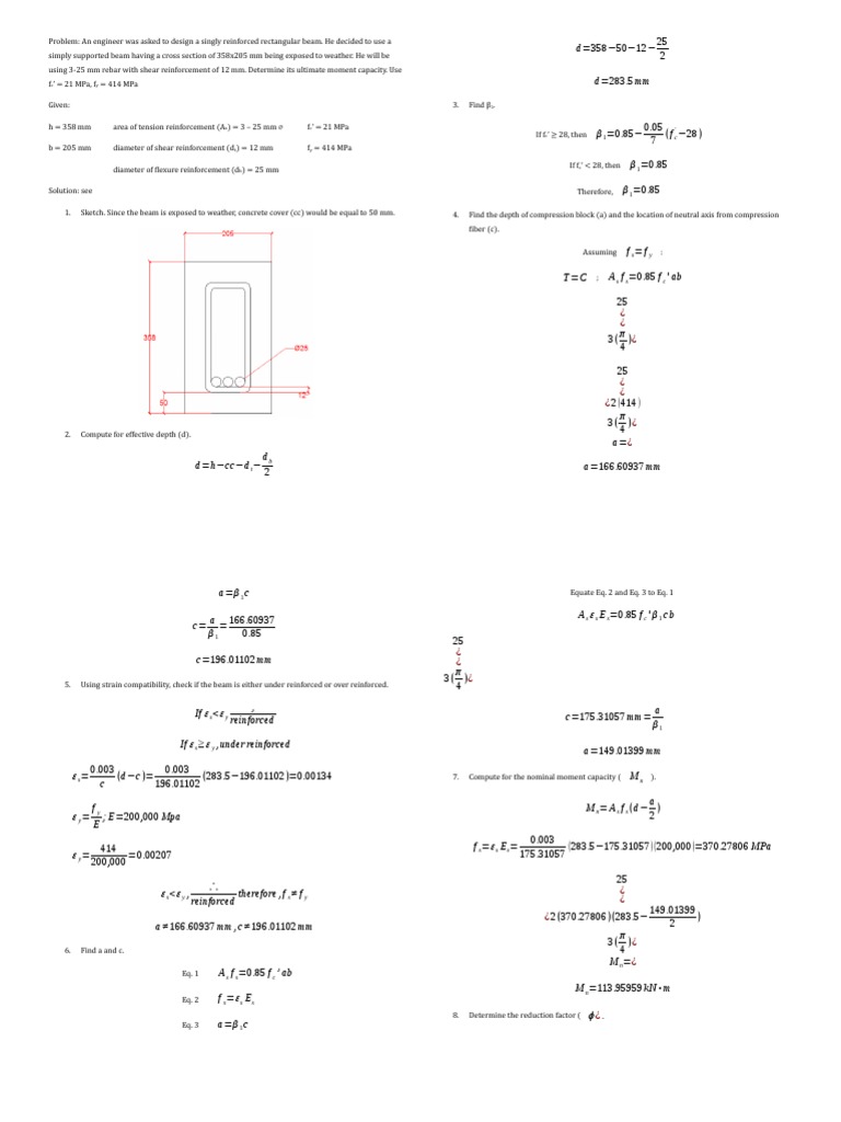 RCD Sample Problem | Beam (Structure) | Bending