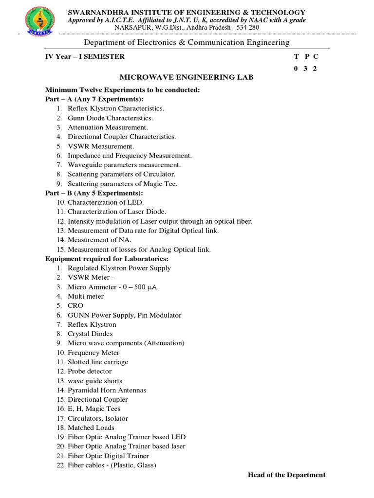 MWE Lab Experiments | PDF