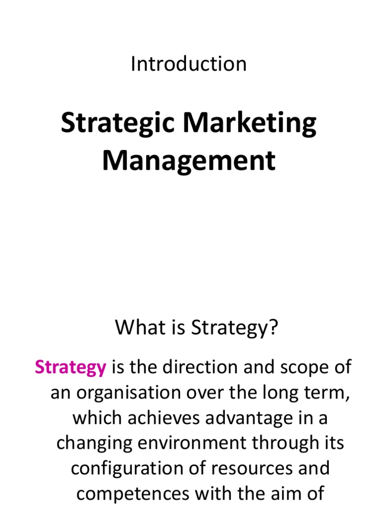 Strategic Marketing Management Overview | PDF