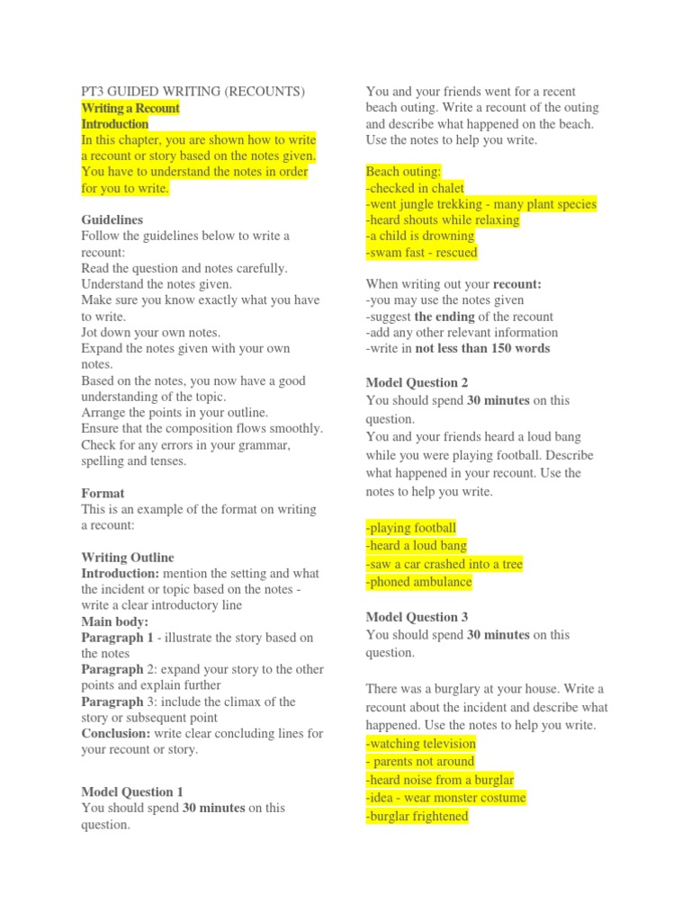 PT3 Guided Writing | PDF