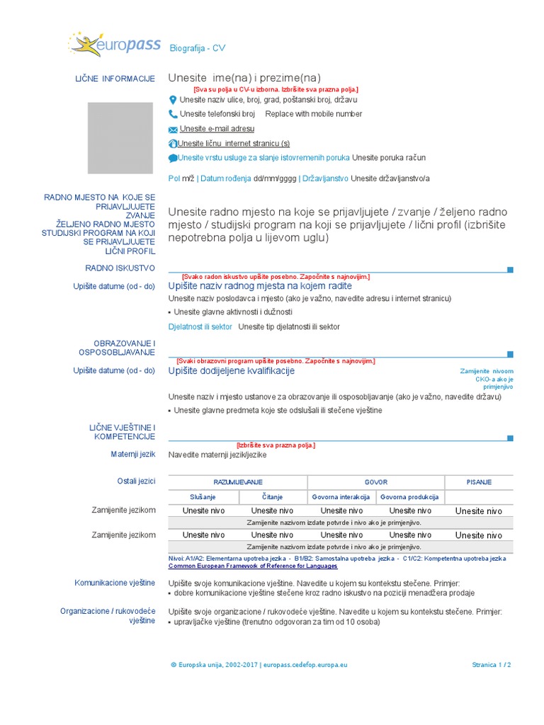Ecv Template Me | PDF