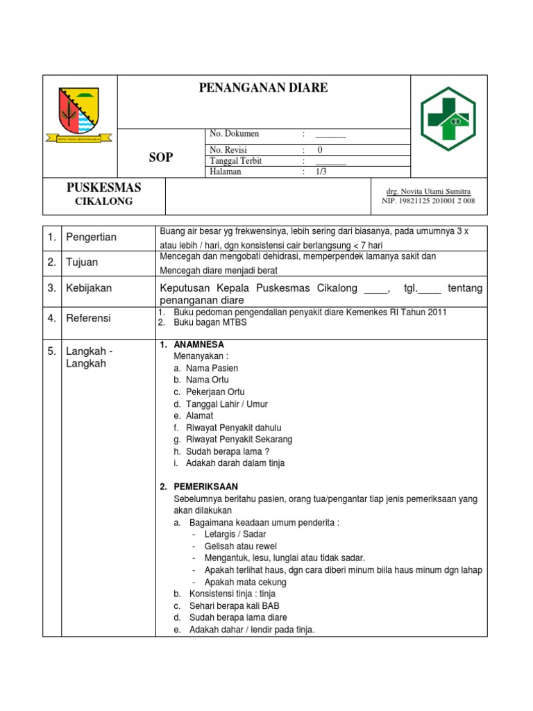 Sop Penanganan Diare | PDF