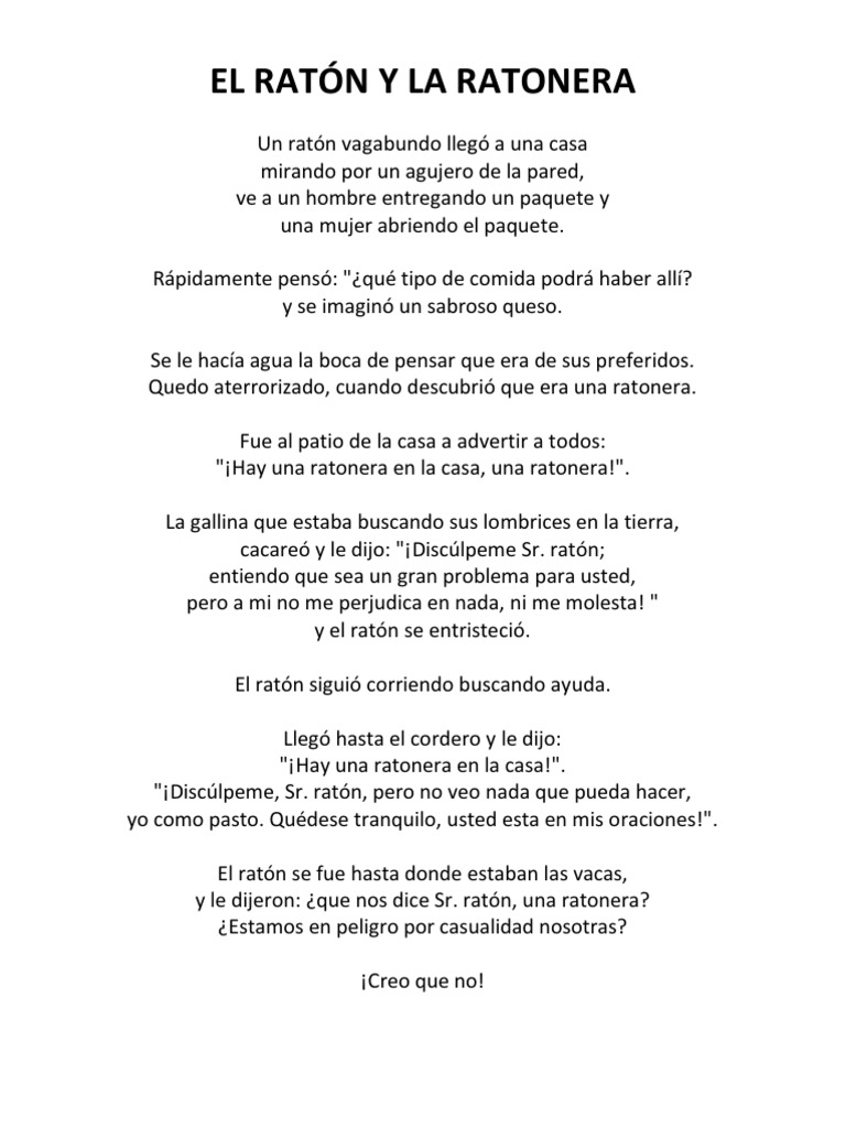 EL RATÓN Y LA RATONERA | PDF | Ocio