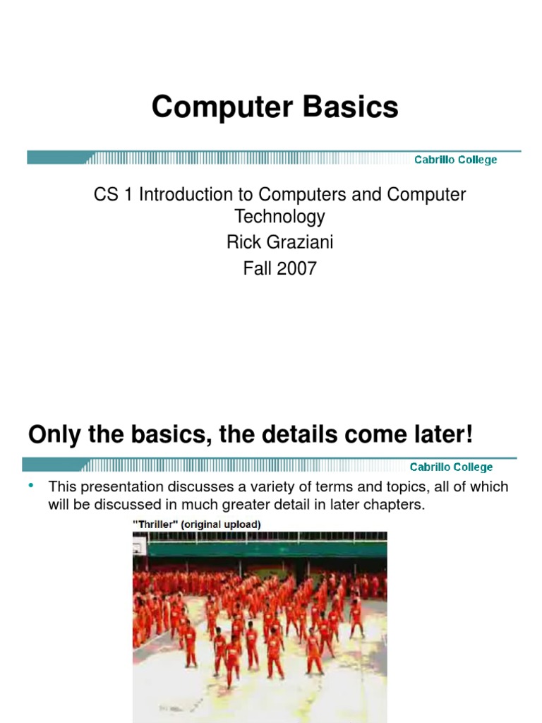 1 ComputerBasics | PDF | Read Only Memory | Computer Data Storage