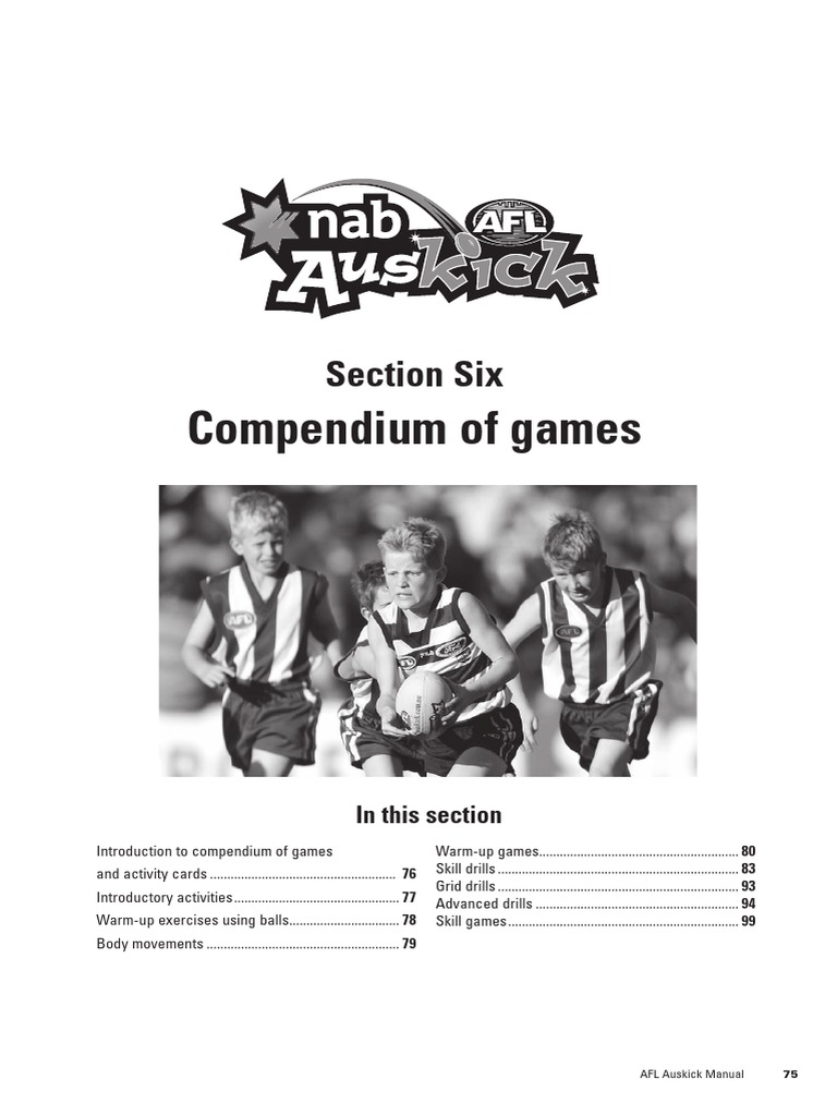 AFL Auskick Activities Guide | PDF | Football Codes | Games Of Physical ...