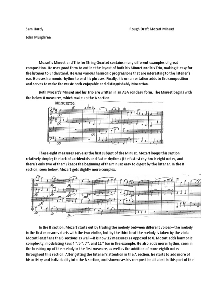 Mozart String Quartet Analysis | PDF | Harmony | Musical Compositions