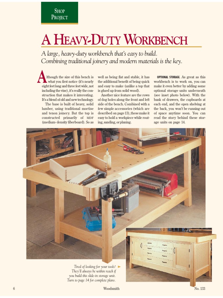 A Heavy Duty Workbench | PDF | Woodworking | Building Materials