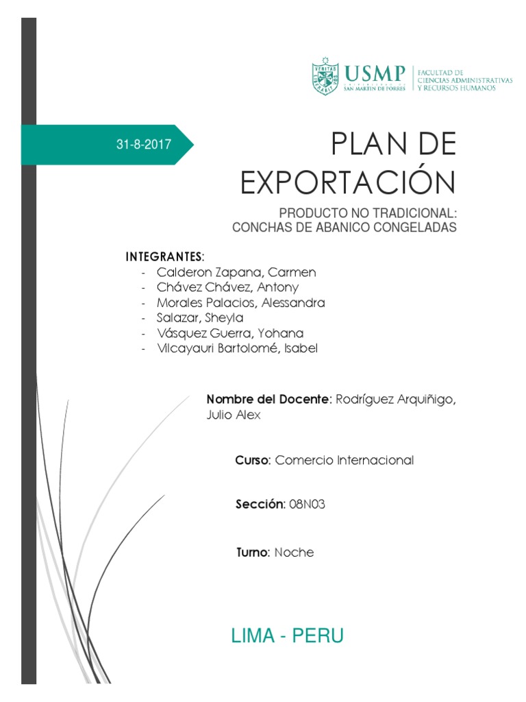 Unidad 1 Plan De Exportación Pdf Exportaciones Calidad Comercial