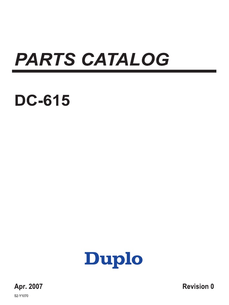 Duplo DC-615 Parts Assembly Guide | PDF | Specification (Technical ...
