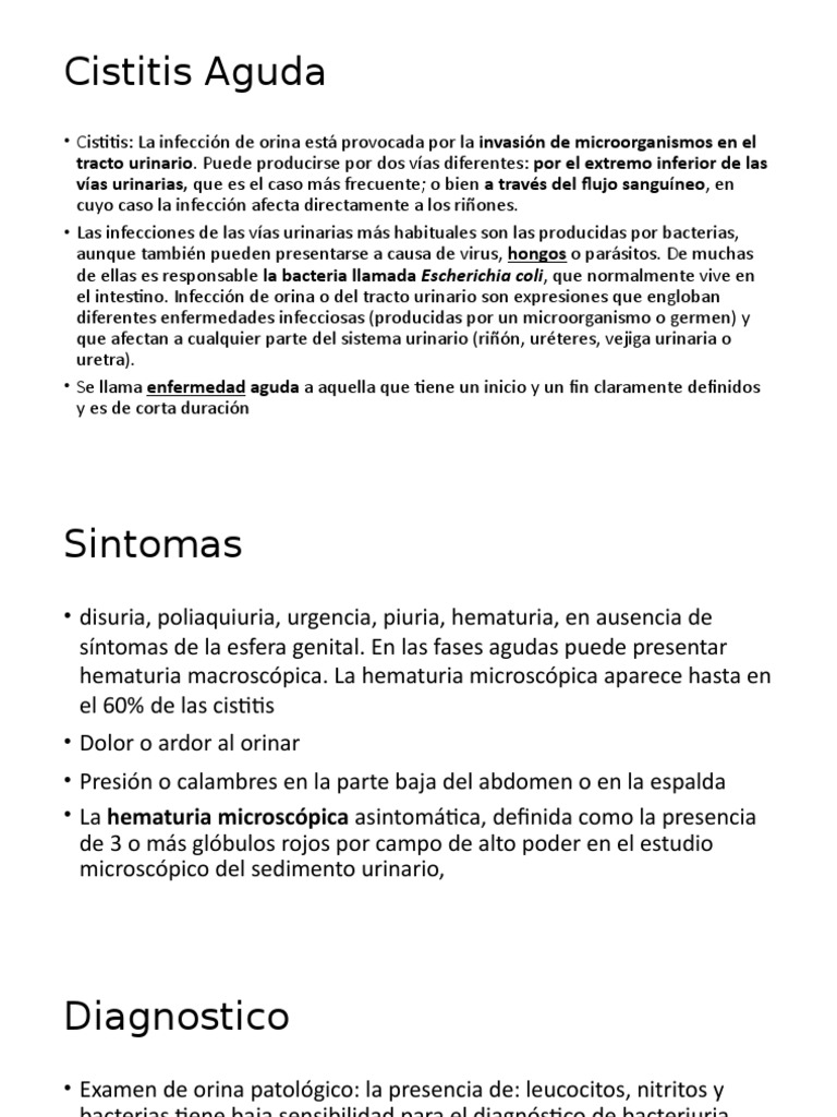 Cistitis Aguda | PDF | Sistema urinario | Infección del tracto urinario