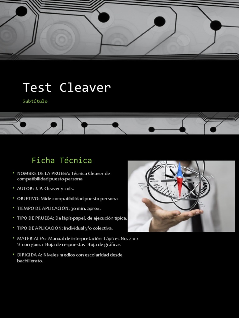 Test Cleaver | PDF | Motivación | Motivacional