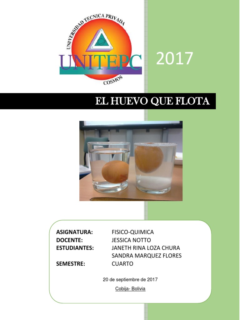 Informe- El Huevo Que Flota | sal | Densidad