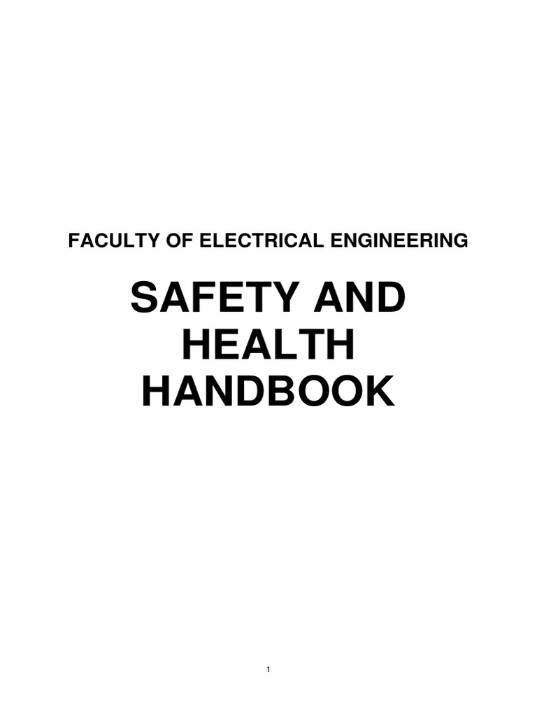 Safety and Health Handbook: Faculty of Electrical Engineering | PDF ...
