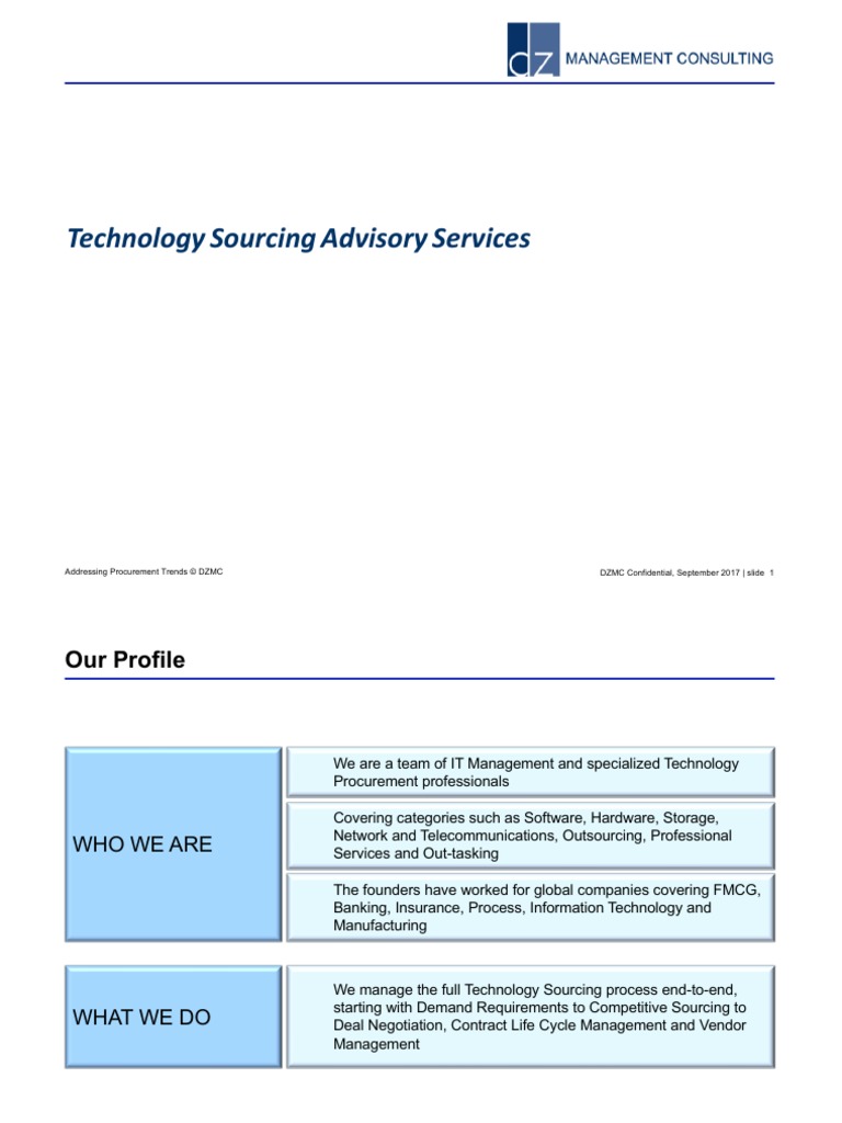 DZMC Technology Sourcing Overview 09 17 | PDF | Chief Information ...