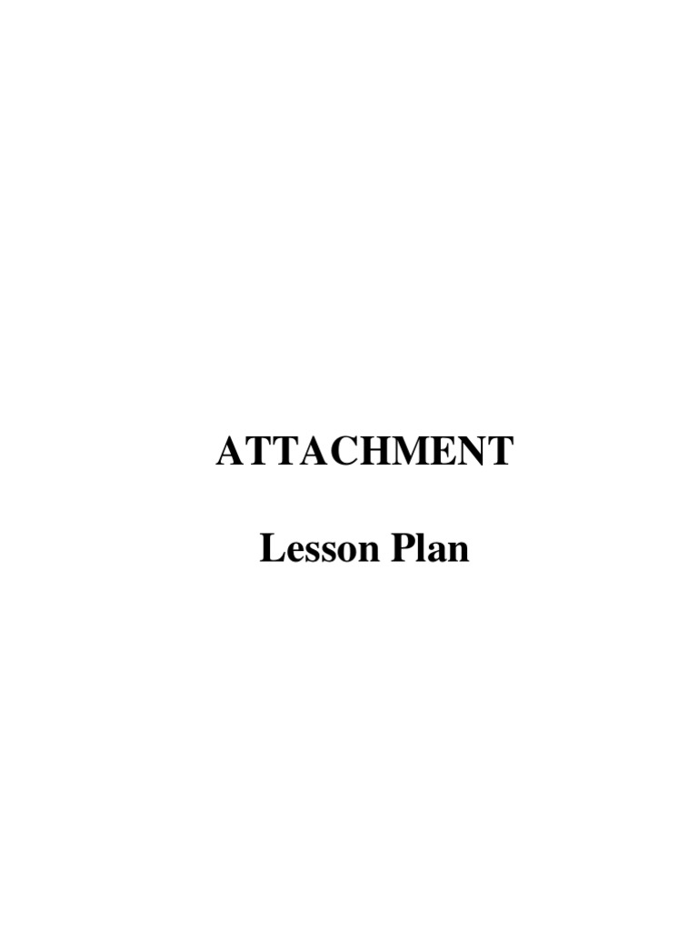 Attachment Lesson Plan | PDF