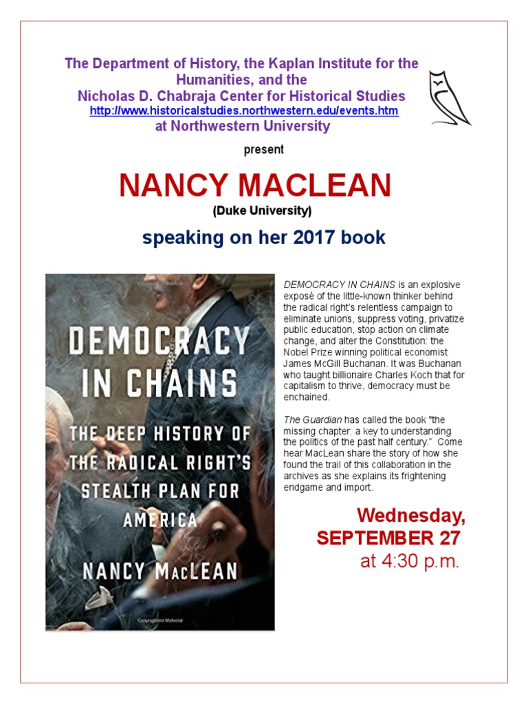 Nancy Maclean: Speaking On Her 2017 Book | PDF
