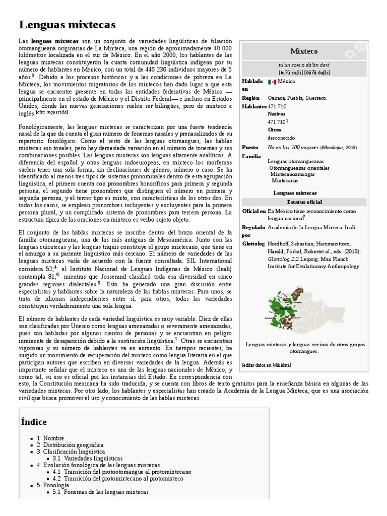 Lenguas Mixtecas | Vocal | Tipología Lingüística