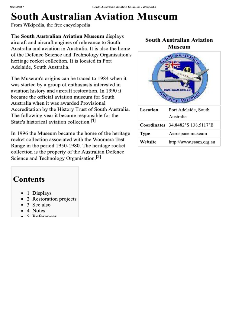 South Australian Aviation Museum | PDF