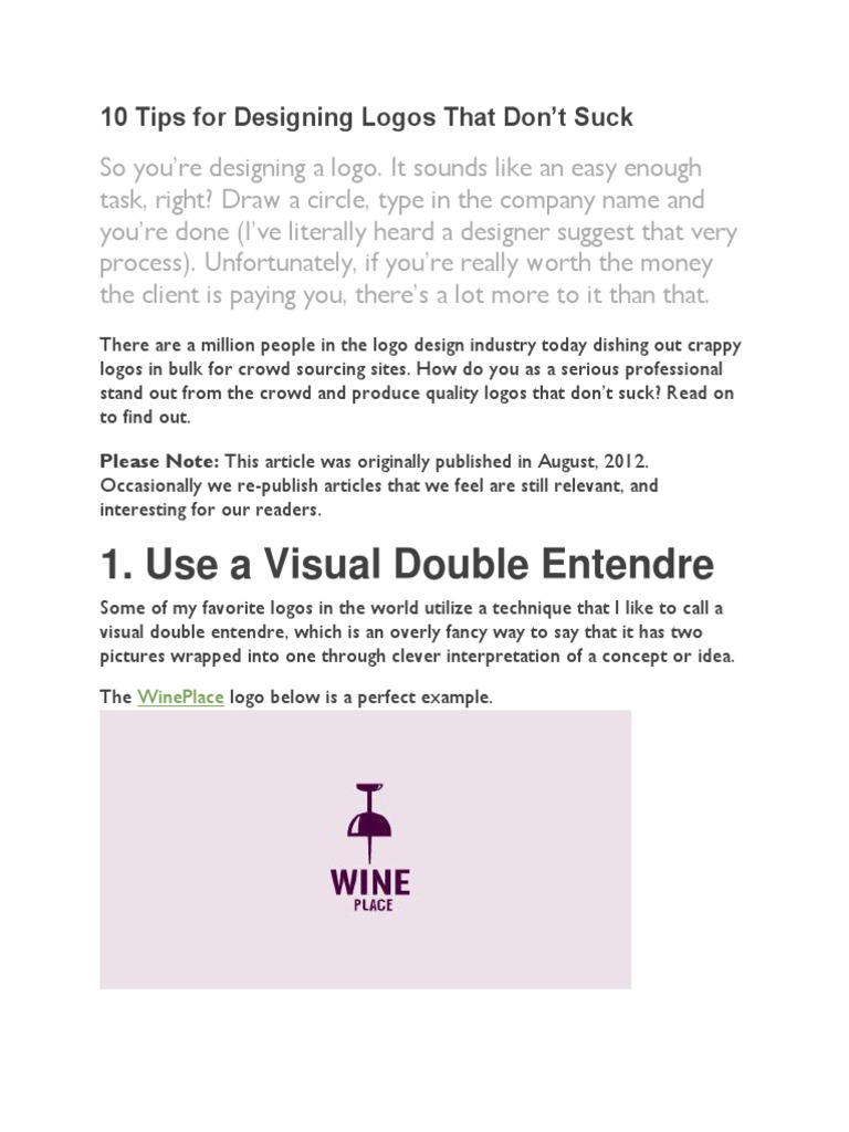 10 Essential Logo Design Tips | PDF | Typefaces | Logos