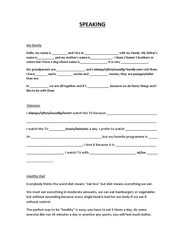 Speaking Example | PDF