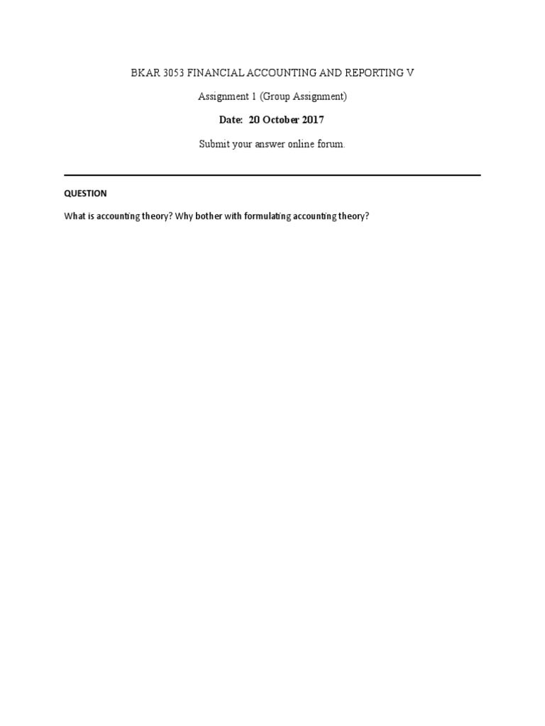 Bkar 3053 Financial Accounting and Reporting V Assignment 1 (Group ...
